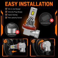 China F35 Compact LED Headlight Bulb with 16800 Lumens Built-in Fan and Heat Sink IP68 Waterproof for Car Headlight Replacement for sale