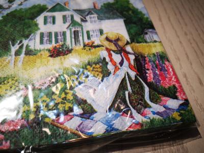 China Color Printed Paper Napkin Disposable 30×30cm Retro Idyllic for sale