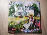 China Color Printed Paper Napkin Disposable 30×30cm Retro Idyllic for sale