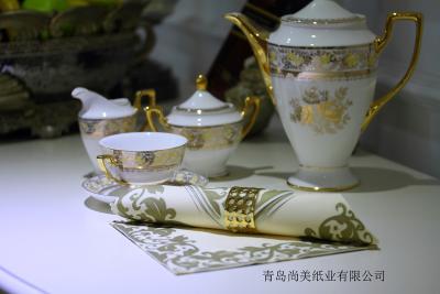 China Custom Airlaid Paper Napkin 4x8.5in 50-65gsm Luxury Dinner Napkin Disposable for sale