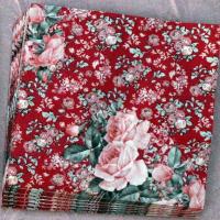 China 2 Ply Decorative Paper Napkins 20 Count Red Rose Floral for Tea Party Decoupage for sale