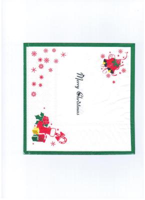 China Disposable Christmas Paper Serviettes 250x250mm SGS Certified Kitchen Napkins for sale