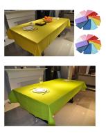 China 3-Ply Lemon Green Disposable Paper Tablecloths 54x108in for Garden Party for sale