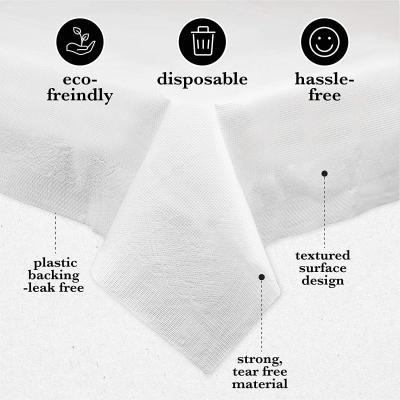 China 3 Ply White Paper Table Cover 54x108 Inch Disposable Tablecloth for Parties for sale