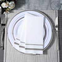China Airlaid Disposable Tablecloth 12x17 Inches White Rose Gold 1 Ply Paper Linen for sale