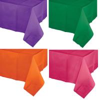 China Disposable Paper Tablecloths 54x108 Inch 2ply Paper 1ply PE Film Party Table Covers for sale
