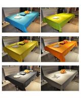 China Full Embossed Pattern Disposable Paper Tablecloth 2ply Paper 1ply PE Film 137x274cm for sale