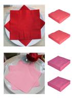 China Hot Pink 2 Ply 33cm Color Paper Napkin for Wedding Luncheon Cafe Use 50pcs Pack for sale