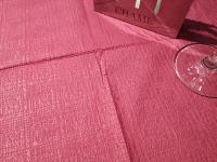 China 137cm*274cm Square Disposable Paper Tablecloth Red 3ply Thickened for sale