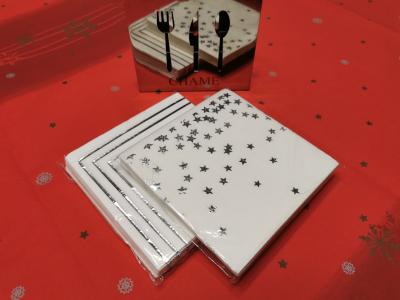 China Gold Foil Party Napkins 2 Ply 33x33cm Disposable Luxury Banquet Tissue 15gsm for sale