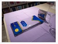 China Disposable Paper Tablecloth 274cm x 180cm Virgin Wood Pulp Eco Friendly Multipurpose for sale
