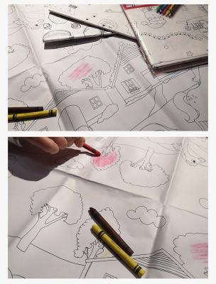 China DIY Party Paper Tablecloth for Kids Drawing Graffiti Art Tablecloth 120x180cm for sale