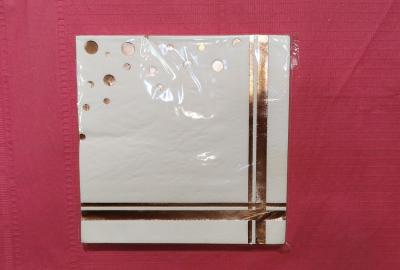 China Custom 3Ply Gold Foil Stamped Napkin 33x33cm for Party Events for sale
