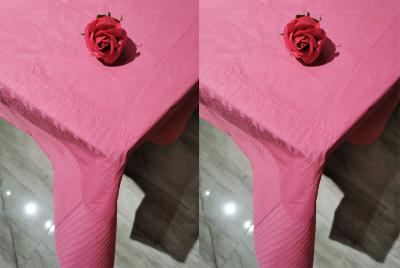 China Rose Red Wood Pulp Paper Tablecloth 137x180cm Biodegradable Disposable for sale