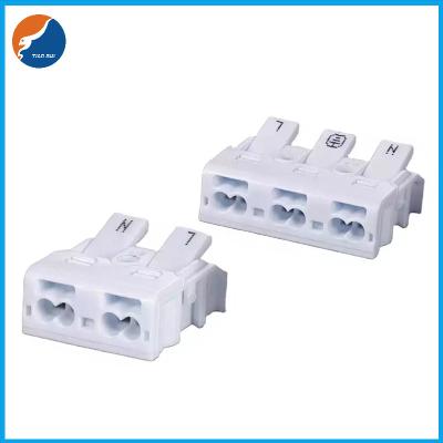 China 2 3 Poles 450V 17.5A T110 0.5-2.5mm2 20-16AWG Super Slim Push Wire Connector for sale