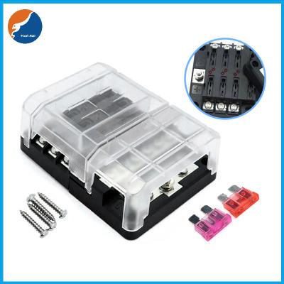 China Car Boat Marine 32V 6 Way ATO ATC Fuse Block With LED Indicators Negative Busbar for sale