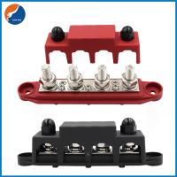 China 4 Way 250Amp RV Marine Red Copper Terminal Stud Busbar For Solar Electric System for sale