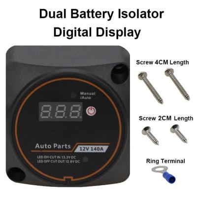China Digital Display Voltage Sensitive Split Charge Relay VSR 12V 140A Camper Car RV Yacht Smart Dual Battery Isolator for sale