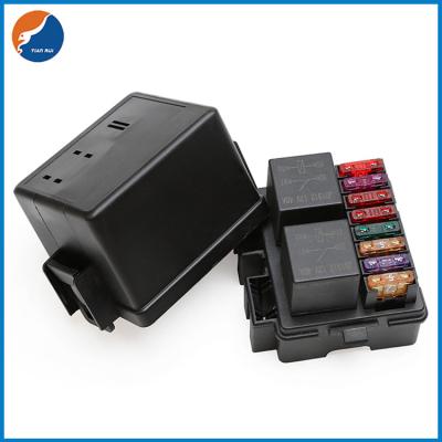 China 40A 12V 24V 32V 48V Waterproof Auto Fuse Block Relay Box 8PCS ATO Fuses 2PCS Relays For Car Marine Boat for sale