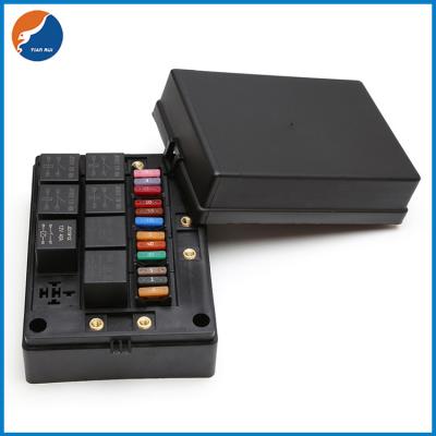 China Flame Retardant Material Copper Connector 12 Way Slot 12V 80A Relay Socket Blade Fuse Boxes for sale