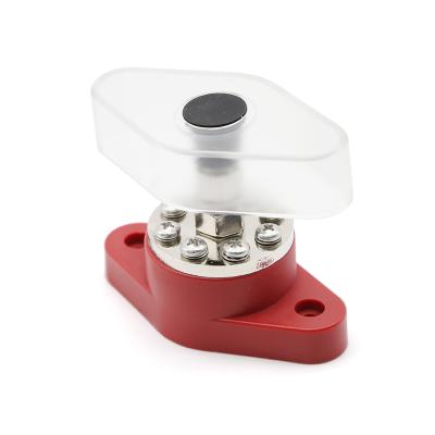 China Terminal Block Power Distribution Stud Round Bus Bar 300A with Transparent Cover for Motor ATV Boat for sale