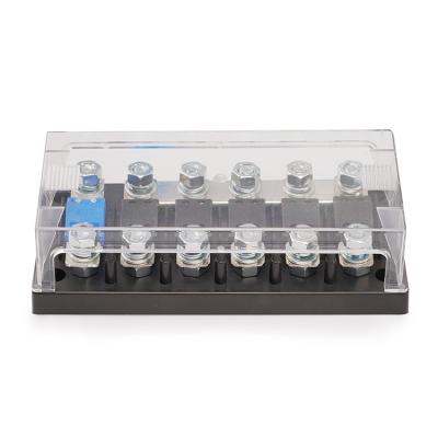 China Heavy Duty Marine 6 Way MEGA Fuse Block Holder with Busbar 200A 250A for sale