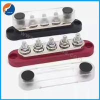 China 150A 48V DC Red Black 5 Way M6 Stud Busbar with Cover for sale