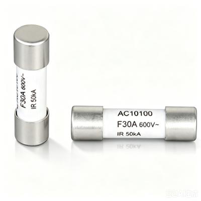 China Fast Acting 10x38mm Ceramic Fuse 600VAC/DC 1A to 30A Industrial Power Fuse for sale