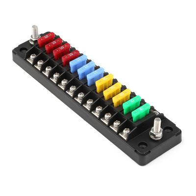 China Long Type ATO ATC 12 Way Fuse Holder Block Box for Resettable Blade Fuse for sale