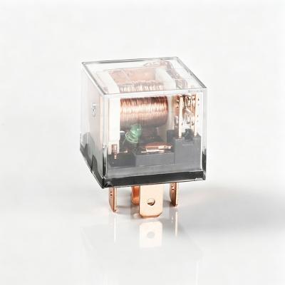 China 40A 12V 24V Transparent Automotive Relay with LED Light - Dual Contact PCB Relay for sale