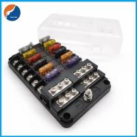 China 12 Circuit Ways Blade Fuse Box Positive Negative Bus Bar Fuse Block Box Holder with LED Indicator Dust-proof Protection for sale