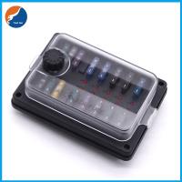 China Marine Automotive Car Auto ATC ATO Blade Fuse Box Block LED Waterproof 10 Way Fuse Holder for sale