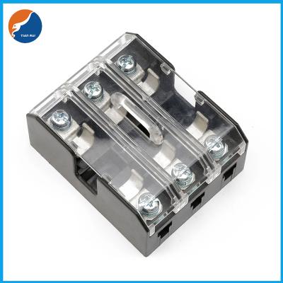 China 3 Poles Supplemental Modular Ferrule 3P Fuse Block For High Speed 32A 10x38mm Cylinder Fuses for sale
