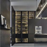 China Customized Size Stainless Steel Kitchen Cabinets Beveled Edge Luxury for sale
