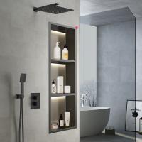 China Double Shelf Shower 316 Stainless Steel Niche In PVD Matte Black Color Coated for sale