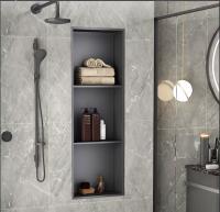 China Double Shelf Shower 316 Stainless Steel Niche In PVD Matte Black Color Coated for sale
