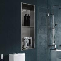 China Double Grid Brushed SS Decorative Shower Niche Waterproof Handmade for sale