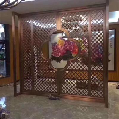 China Custom stainless steel 3D circular pattern decorative room partition for sale
