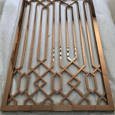 China Chinese rose gold decoration 304 stainless steel living room partition for sale