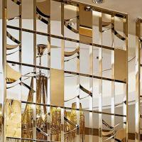 China Neoclassical Postmodern Living Room Partition Screen Stainless Steel Decorative for sale