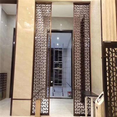 China Gold Plated Indoor Laser Cut Room Divider Panels Stainless Steel for sale