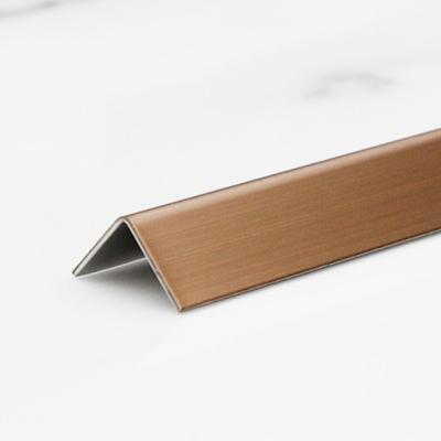 China L Shaped Tile Edge Trim Color PVD Coated Rose Blonde Finish Stainless Steel for sale