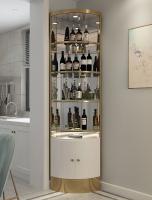 China Stainless Steel Metal Frame Modern Wine Display Cabinet For Living Room for sale