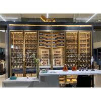 China Commercial Cooling Metal Stainless Steel Wine Cabinet Display Racks for sale