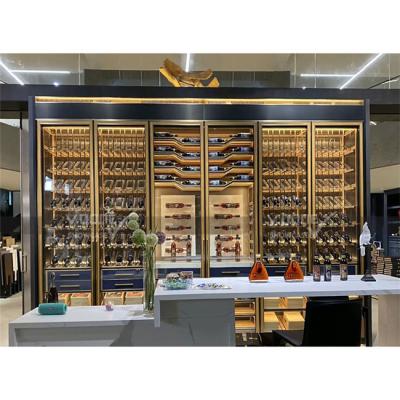 China Commercial Cooling Metal Stainless Steel Wine Cabinet Display Racks for sale