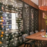 China Wall Hanging Stainless Steel Wine Cabinet luxury Custom For Hotel for sale
