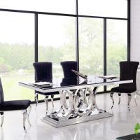 China Rectangular Black Modern Glass Top Stainless Steel Coffee Table For Living Room for sale