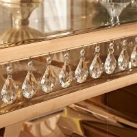 China Custom Golden Stainless Steel Glass Dining Table Luxury Rectangle Furniture for sale