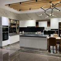 China Anti Rust White Modern Custom Kitchen Cabinets Stainless Steel 304 Waterproof for sale