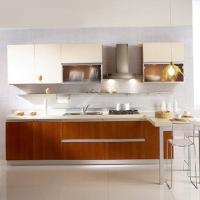 China High Gloss White Modern  Glass Stainless Steel Modular Kitchen Cabinet for sale